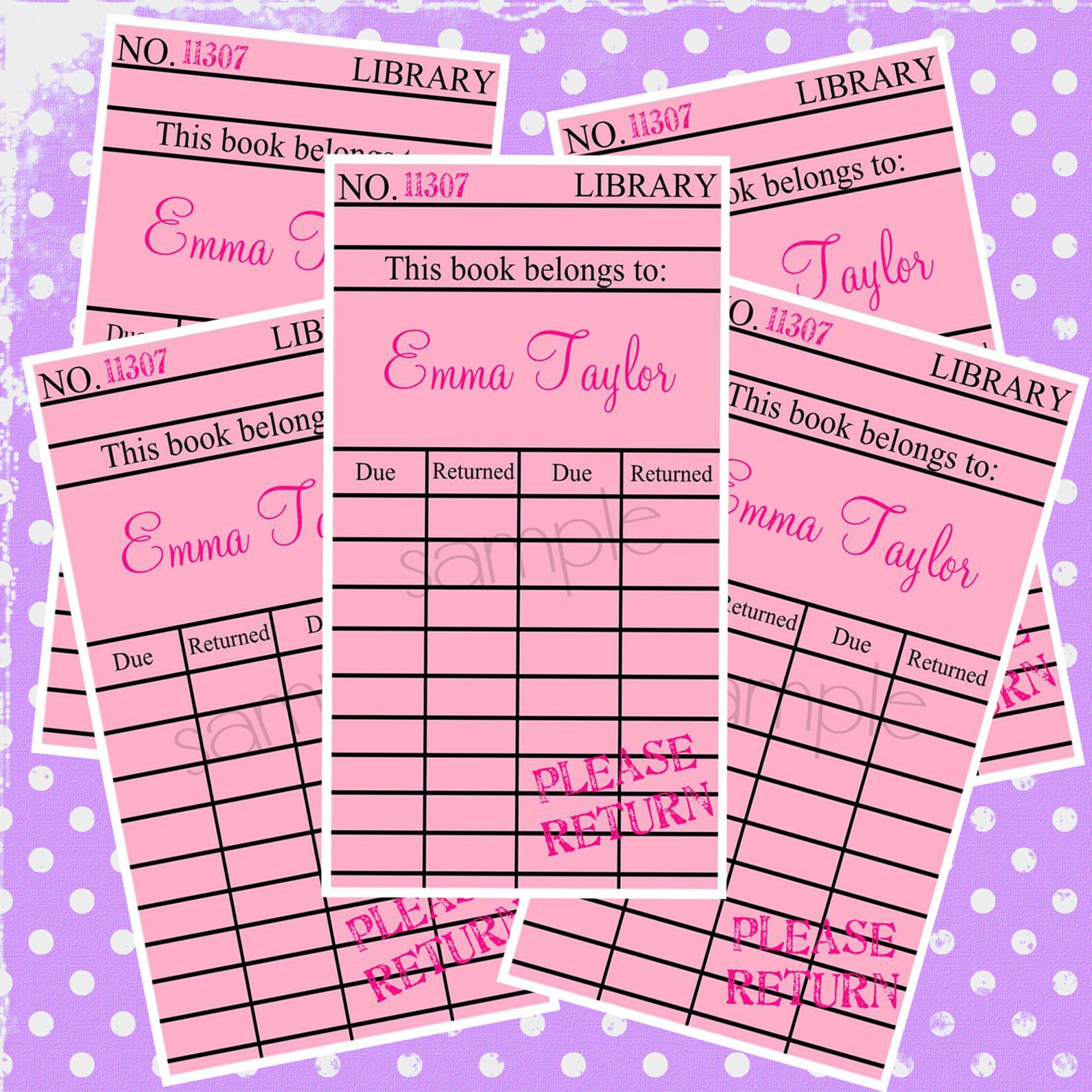 Personalized Library Book Stickers 4 Pastel Colors to Choose - Etsy