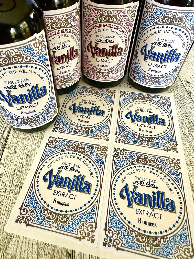 Waterproof Vanilla Extract Labels, Personalized Vanilla Extract ...