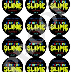 Glow Party Stickers, Boys Slime Stickers, Slime Party, Slime Favors ...