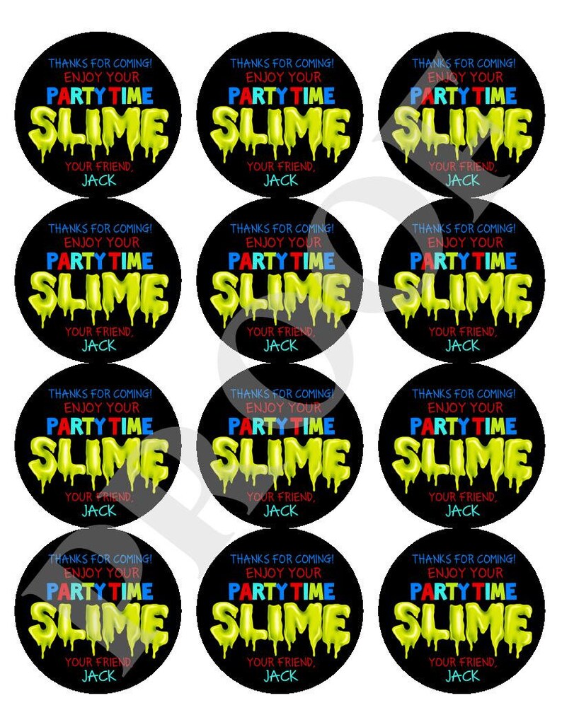 Glow Party Stickers Boys Slime Stickers Slime Party Slime - Etsy