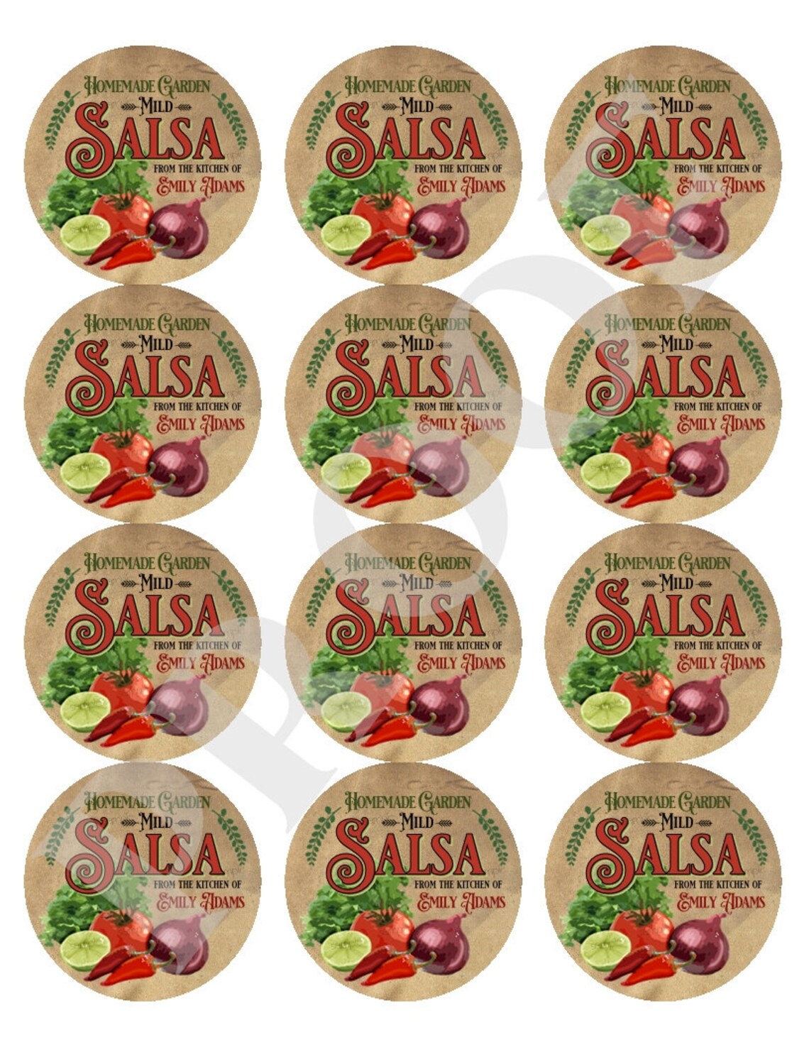 Salsa Labels Garden Salsa Labels Homemade Salsa Labels | Etsy
