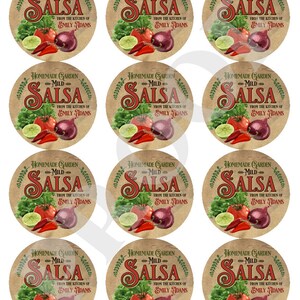 Salsa Labels, Garden Salsa Labels, Homemade Salsa Labels, Salsa Canning ...