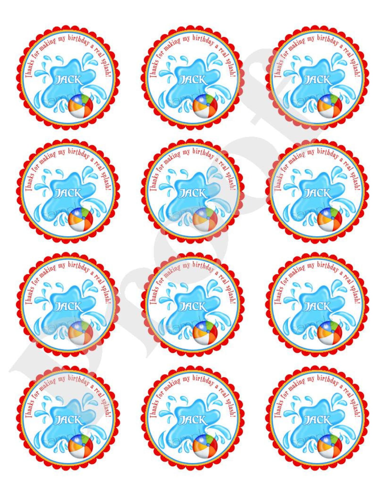 Pool Party Stickers Pool Birthday Party Boy Summer Beach - Etsy