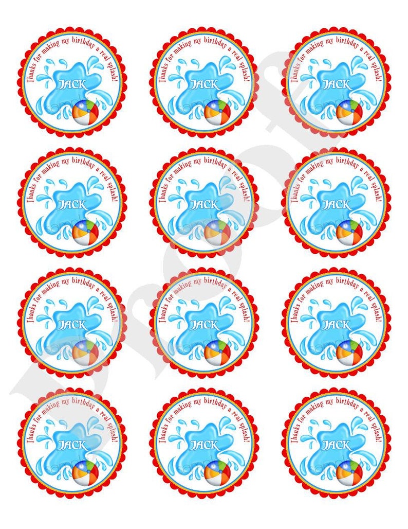 Pool Party Stickers Pool Birthday Party Boy Summer Beach - Etsy