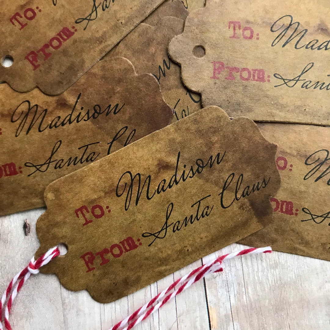 Santa Tags, From Santa Tag, Secret Santa Tag, Personalized Santa Tags ...
