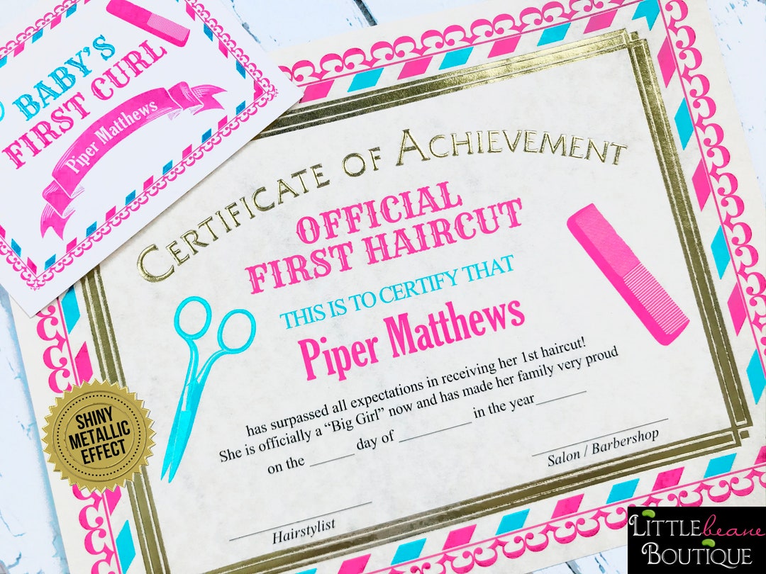 Babys First Haircut Certificate and Envelope, Baby Book Hair Keepsake ...