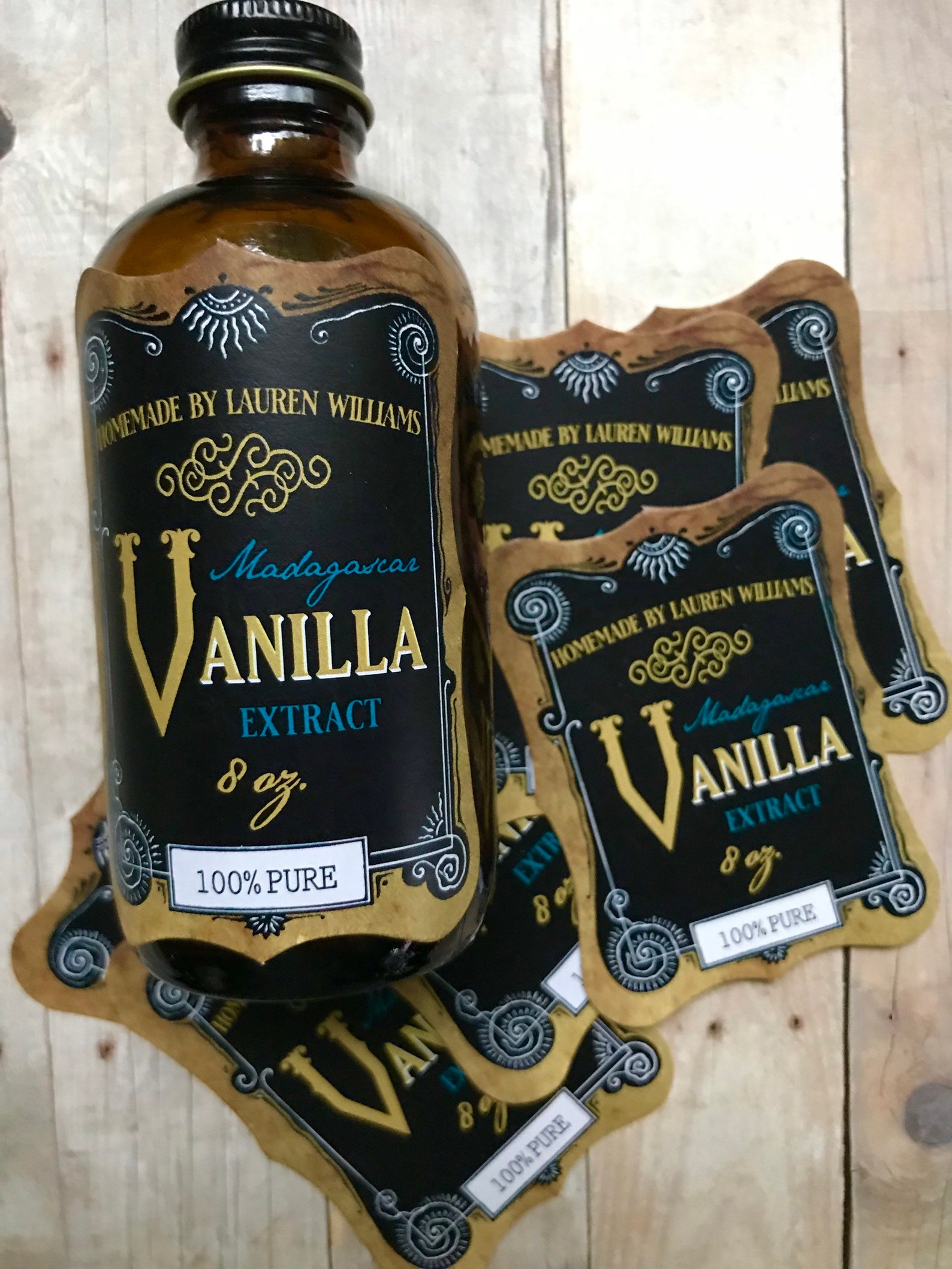 Custom Vanilla Extract Labels, Personalized Homemade Vanilla Extract ...