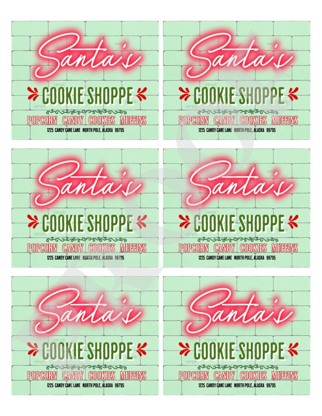 Christmas Baking Stickers, Santa Claus Gift Stickers, Christmas Cookie ...