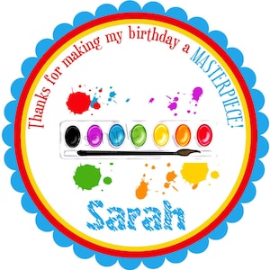 Art Stickers, Art Party, Paint Box, ROUND, Personalized Stickers ...