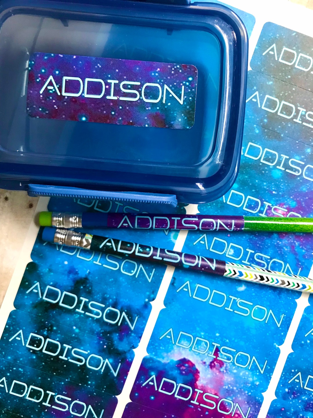 Galaxy School Supplies Labels, Boys Back to School Labels, Galaxy Name ...