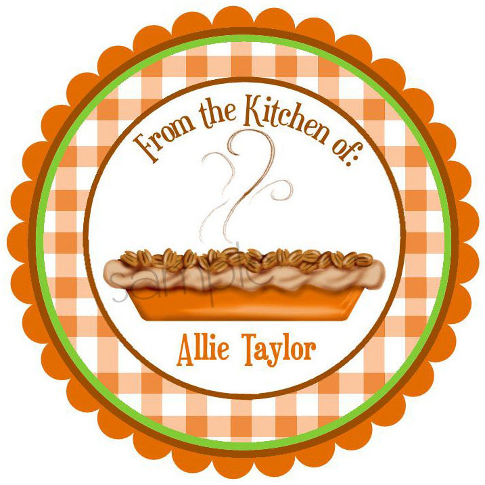 Pecan Pie Stickers, Kitchen Stickers, Kitchen Labels, Baking, Cooking ...