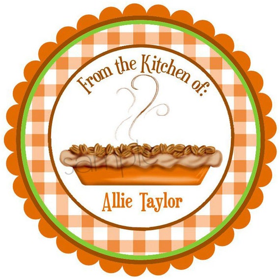 Pecan Pie Stickers, Kitchen Stickers, Kitchen labels, baking, cooking ...