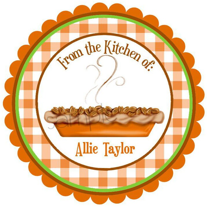 Pecan Pie Stickers, Kitchen Stickers, Kitchen Labels, Baking, Cooking ...