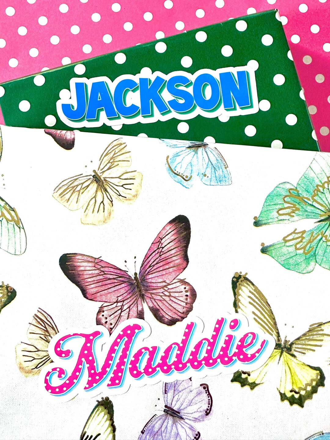 Custom Name Gift Stickers, Die Cut Name Stickers, Kids Name Labels ...