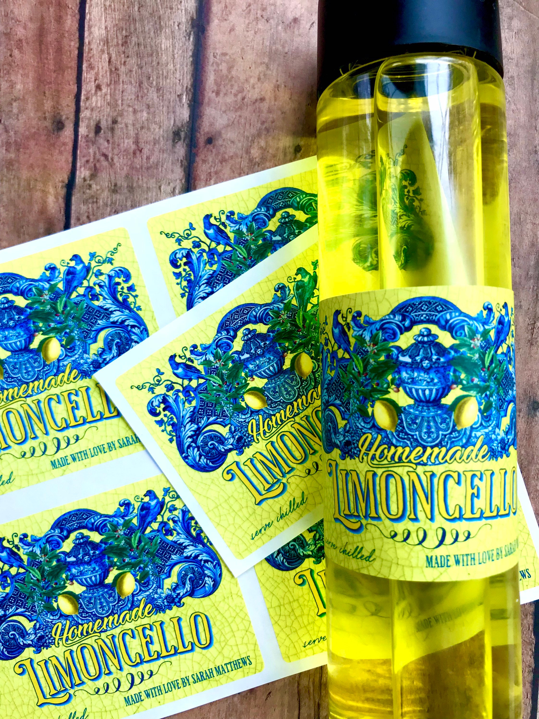Custom Limoncello Labels Large Homemade Limoncello Labels | Etsy