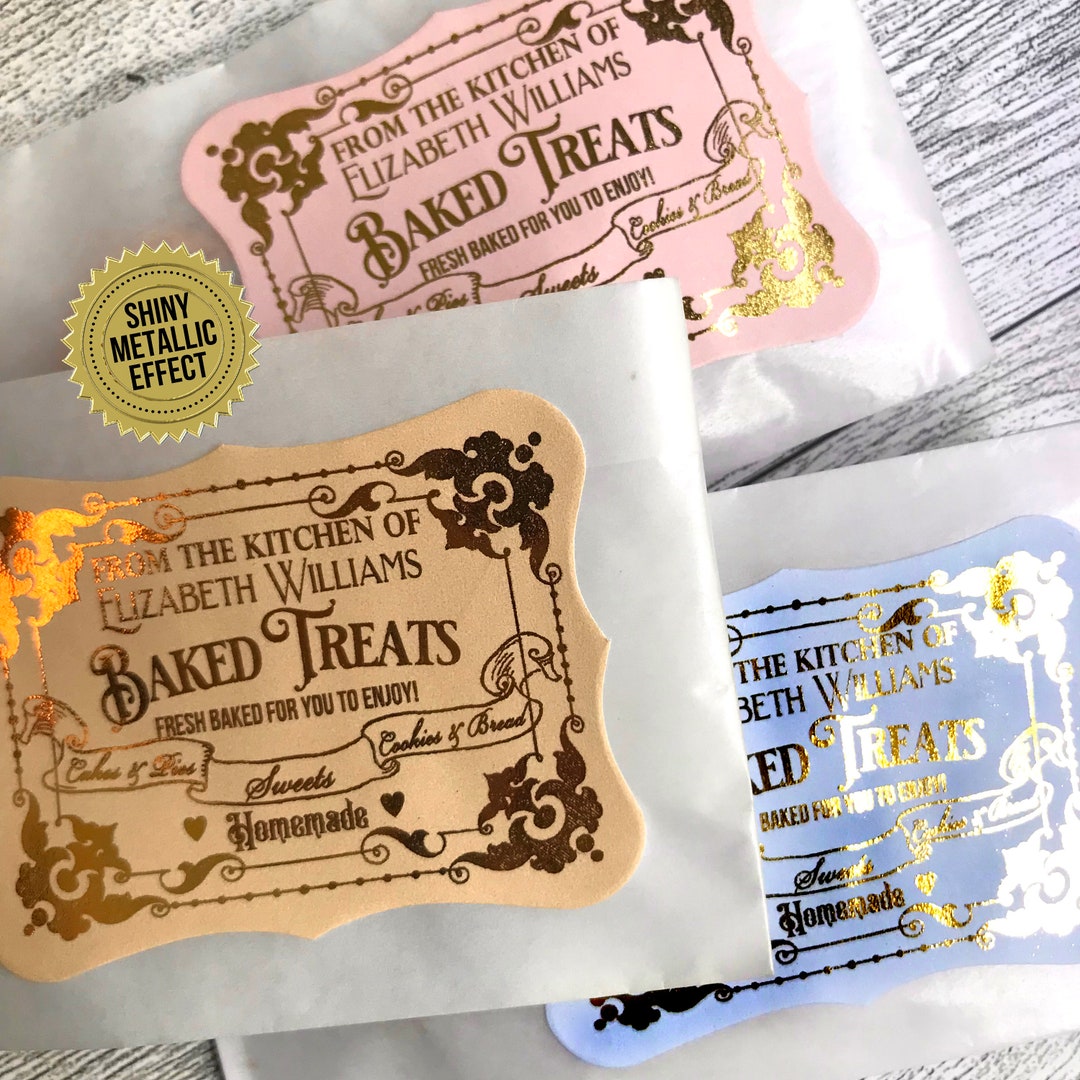 Kitchen Stickers, Baking Labels, Personalized Baking Stickers, Fancy ...