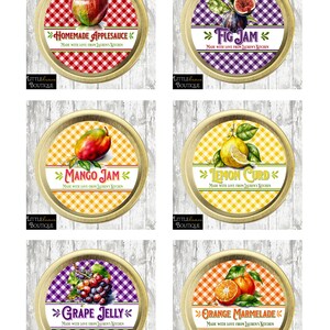 Fruit Canning Labels, Homemade Jam Canning Label, Gingham Plaid Jam ...