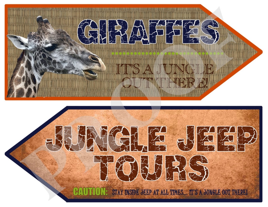 Printable Jungle Signs DIY Jungle Safari Party Signs Jungle | Etsy