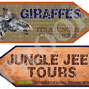 Printable Jungle Signs, Digital Files, Jungle Safari Party Signs ...