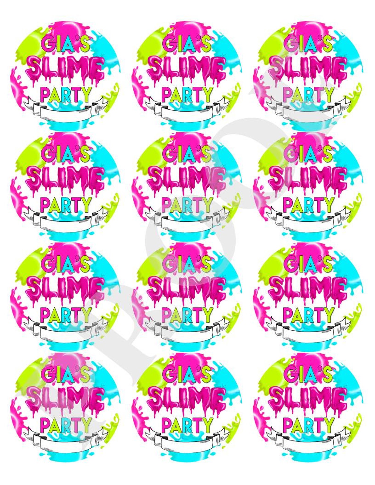 Personalized Slime Stickers Slime Party Slime Favors Slime - Etsy