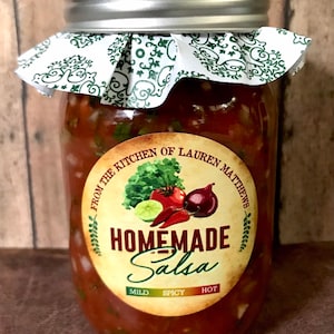 WATERPROOF Salsa Stickers, Mild Salsa Labels, Homemade Salsa Labels ...