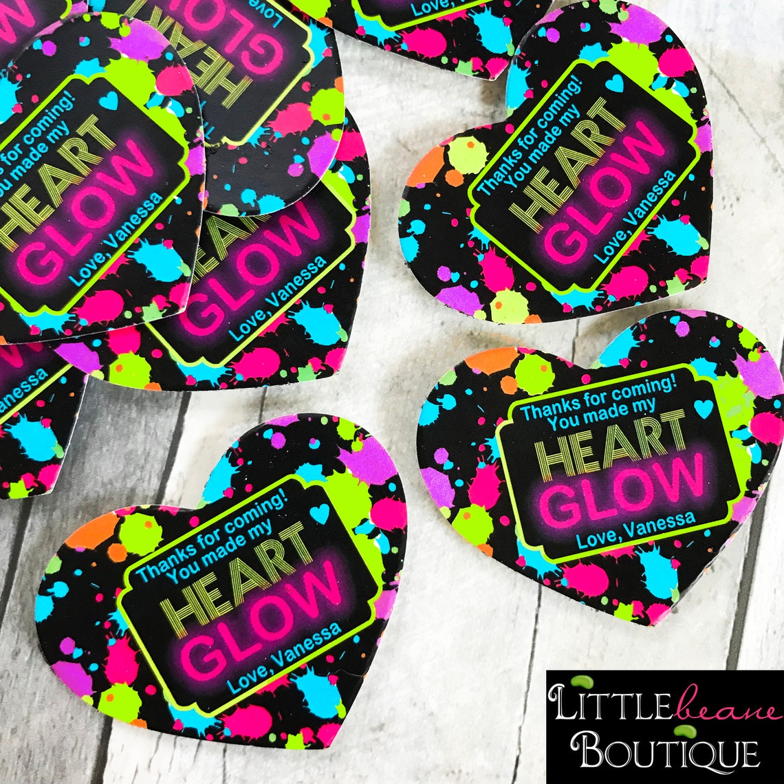Glow Stickers Heart Glow Stickers Glow Party Glow - Etsy
