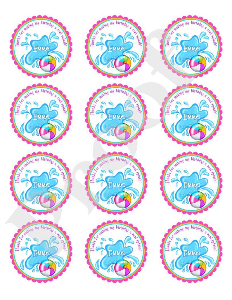 Pool Party Stickers Personalized Girl Summer Beach - Etsy