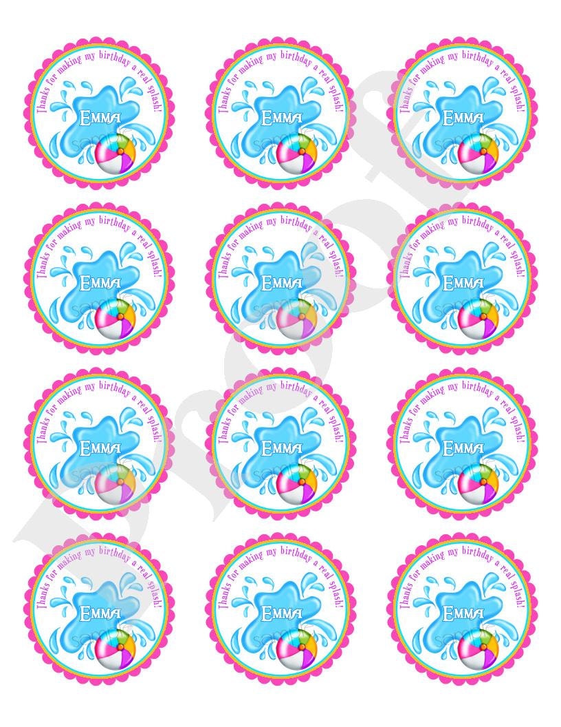 Pool Party Stickers Personalized Girl Summer Beach - Etsy