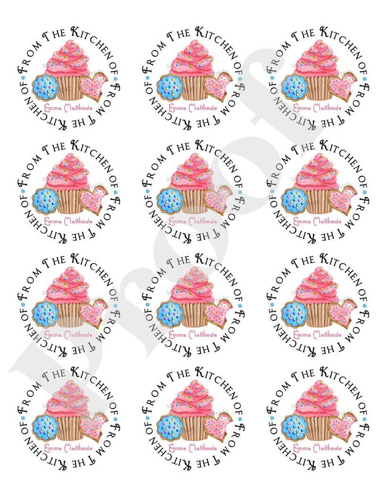 Cupcake Stickers, Cookie Stickers, Baking Labels, Cupcakes, Baking ...