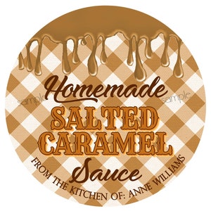 Homemade Salted Caramel Labels, Sea Salt Caramel Sauce, Caramel ...