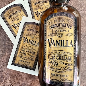 Waterproof Vanilla Extract Labels, Personalized Vanilla Extract Labels ...