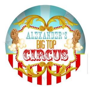 Circus Party Stickers, Circus Stickers, Circus Favor Labels , Big Top ...