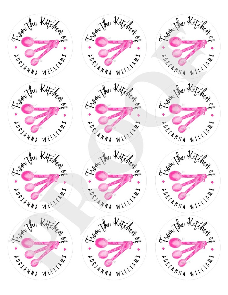 Personalized Baking Stickers Measuring Spoon Stickers Baking - Etsy