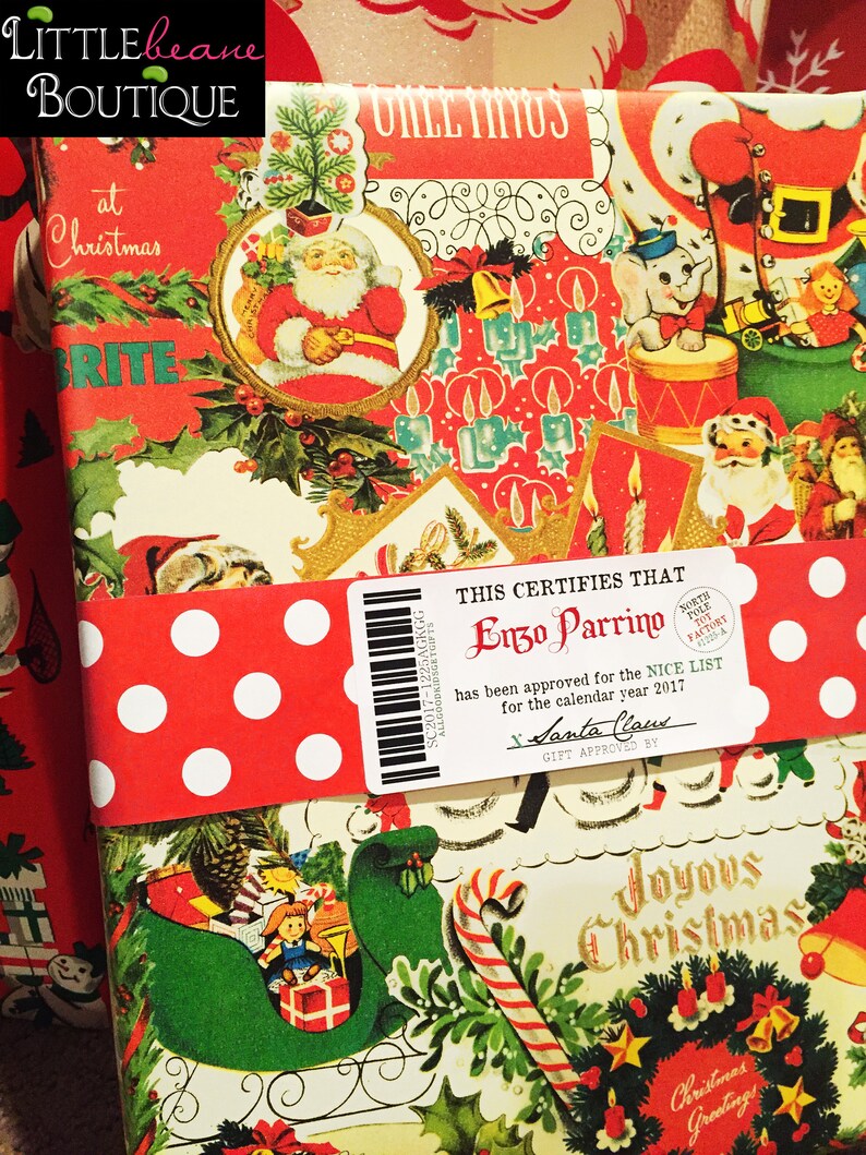 Santas Nice List Stickers Santa Claus Nice List North Pole - Etsy