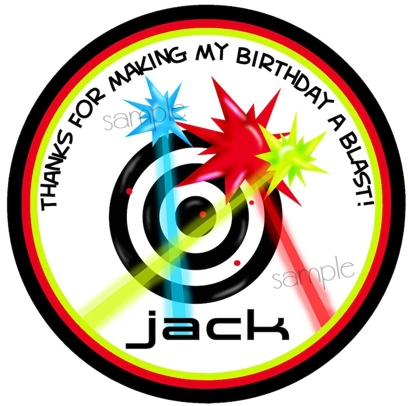 Laser Tag Stickers, Girls Laser Tag Birthday Party, Laser Tag Favor ...