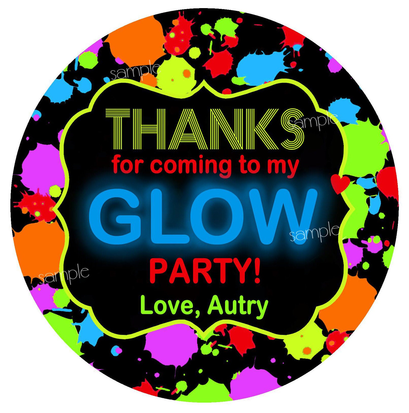 Boys Glow Party Stickers Neon Glow Party favors Glow in the | Etsy