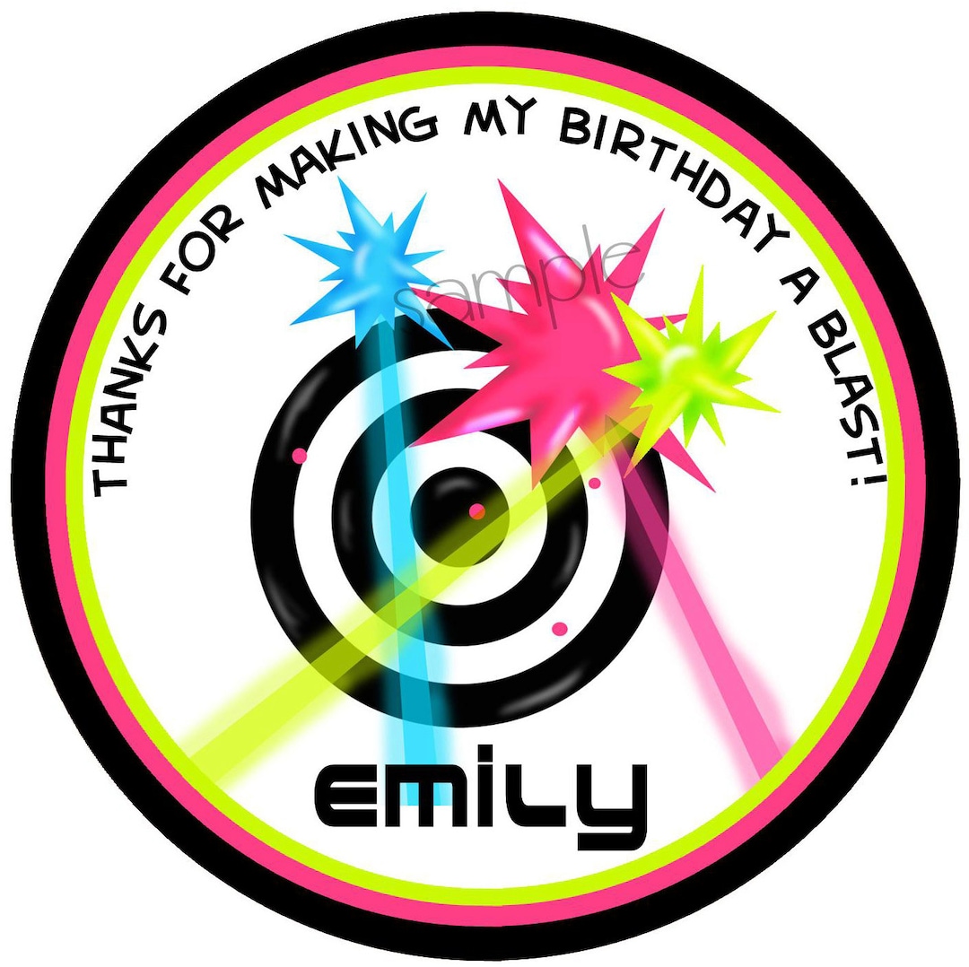 Laser Tag Stickers, Girls Laser Tag Birthday Party, Laser Tag Favor ...