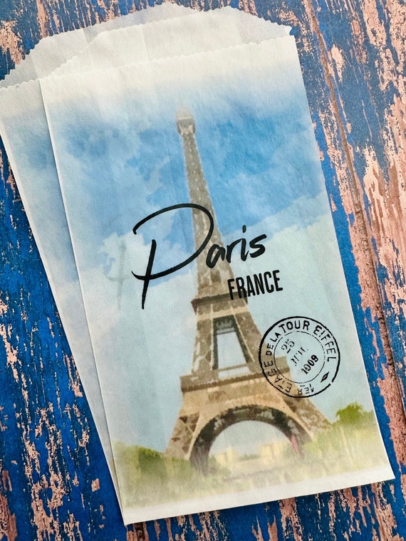 French bakery bags - Small Eiffel Tower Favor bags - Paris Bags - Paris ...