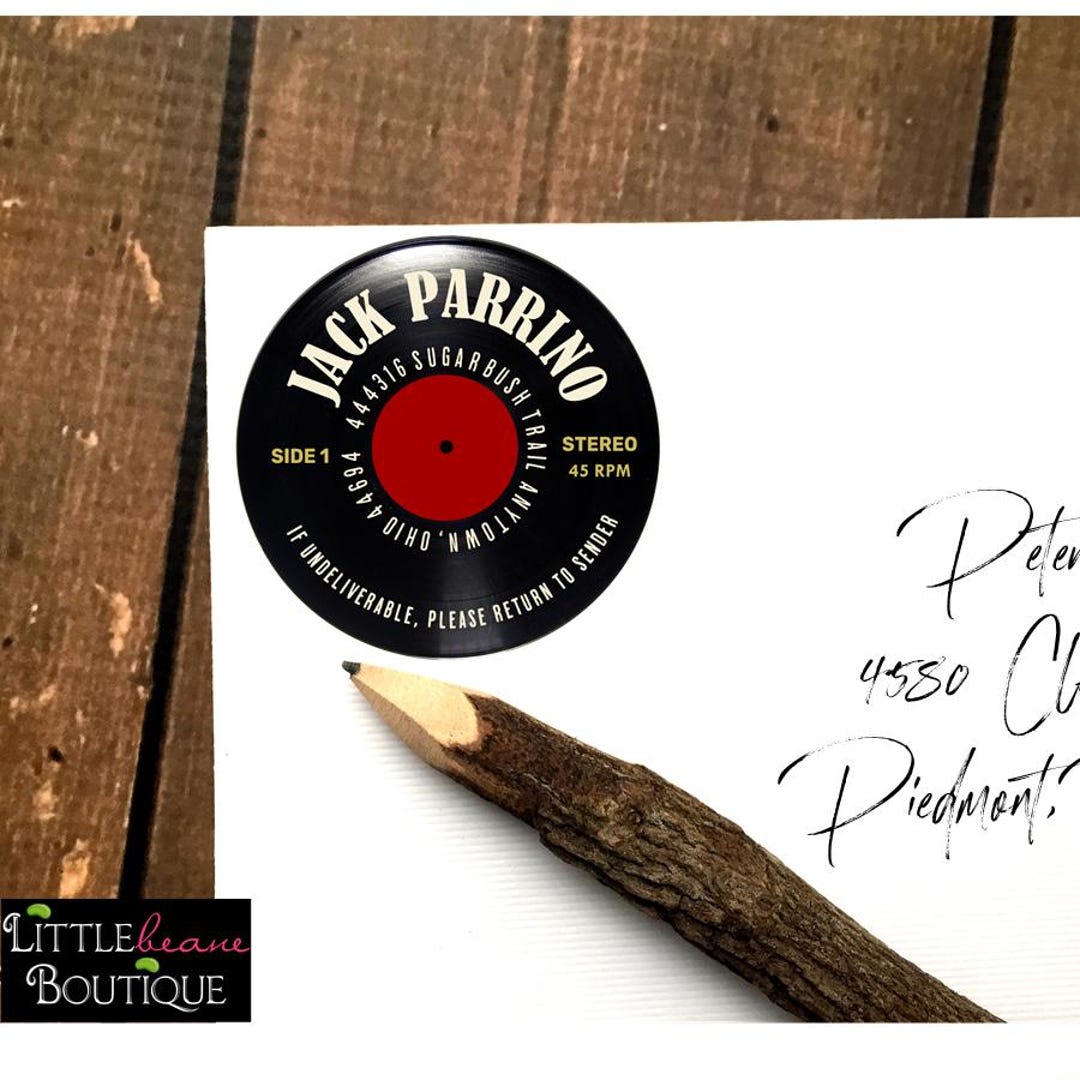 Record Album Return Address Labels, Vinyl Album Music Labels, Vintage ...