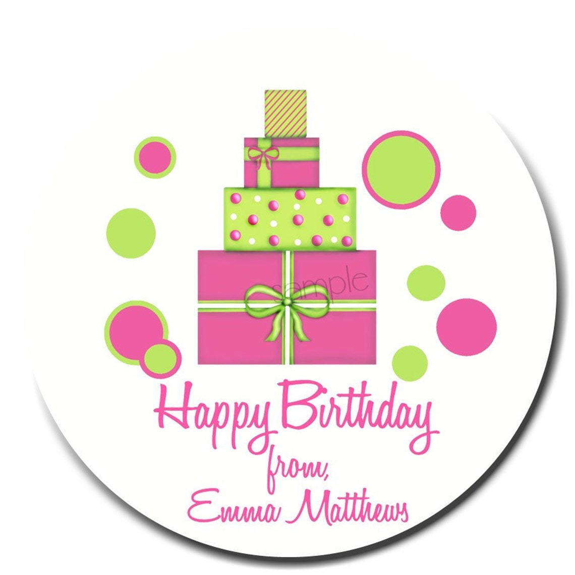 Birthday Gift Stickers Birthday Present Labels 3 COLOR | Etsy