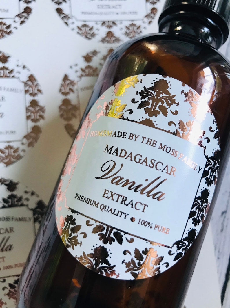 WATERPROOF Vanilla Extract Labels Homemade Vanilla Extract - Etsy