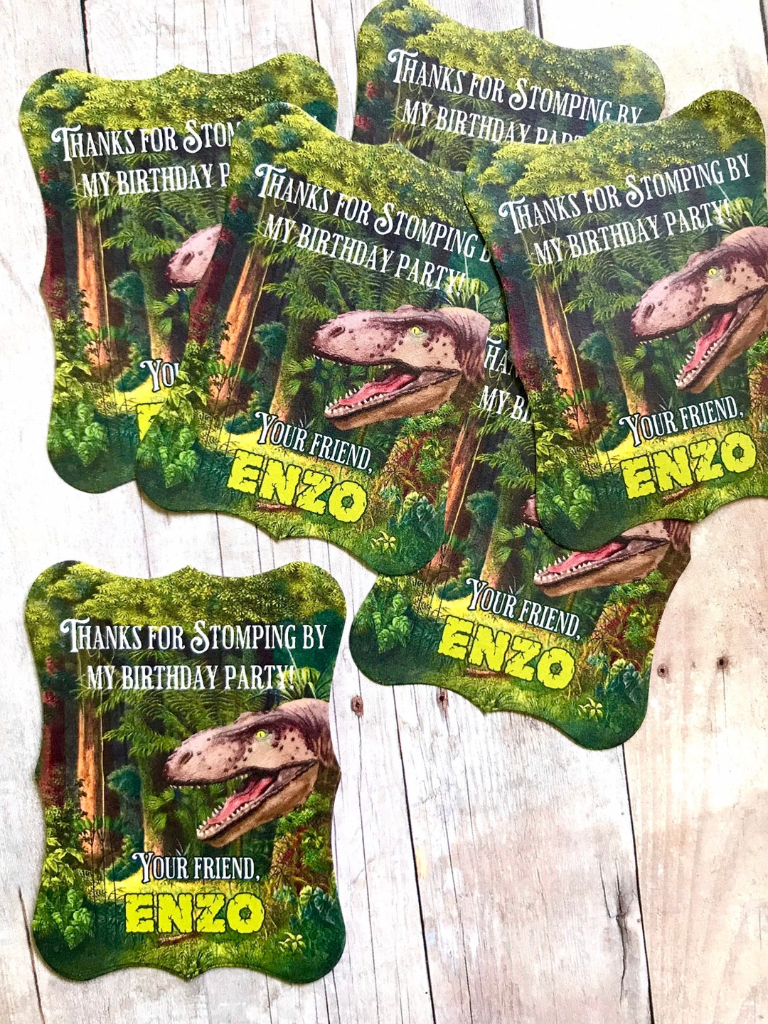 Dinosaur Birthday Party Stickers, Dinosaur Party Favor Labels, Jurassic ...