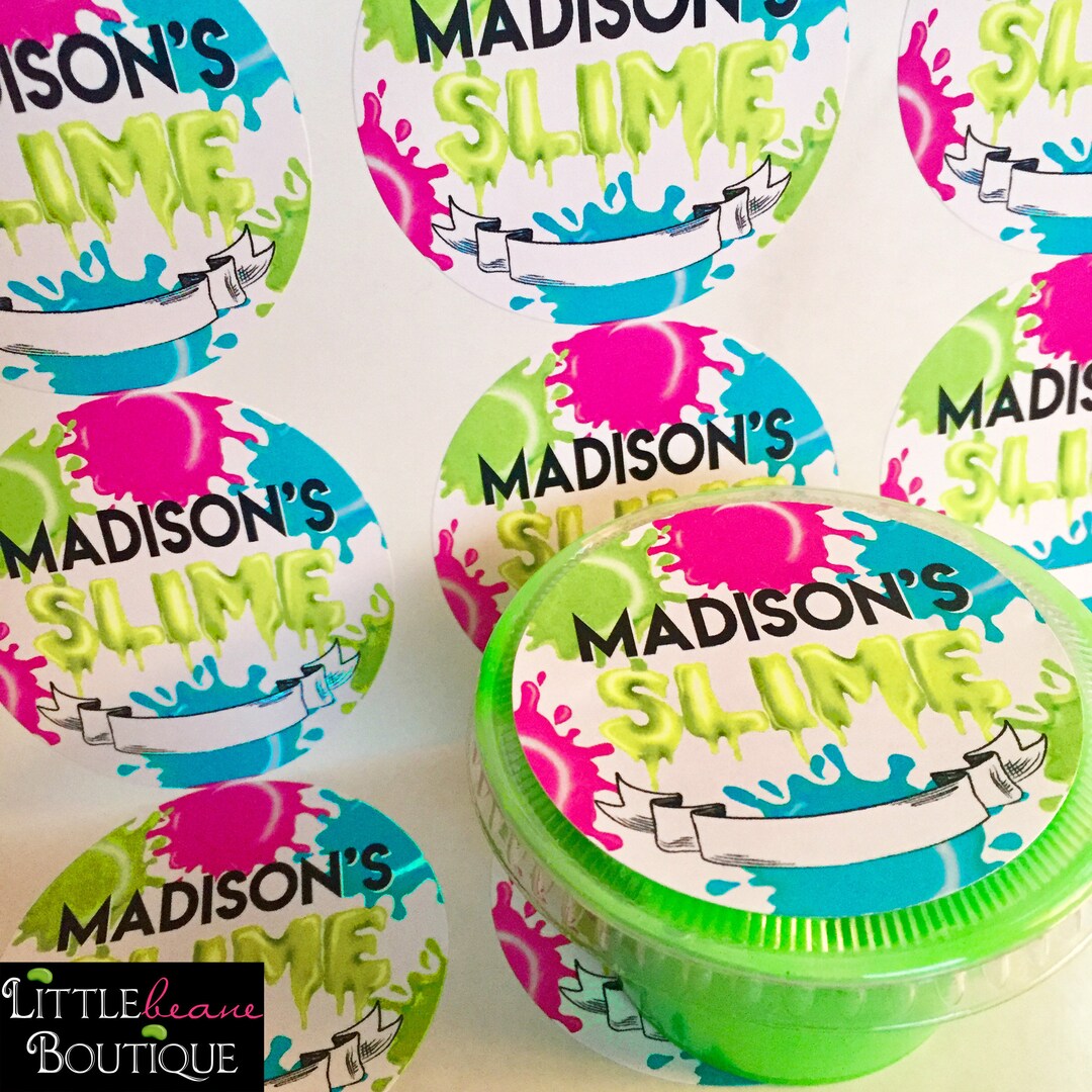 Slime Stickers, Slime Party, Slime Favors, Personalized Stickers, Slime ...