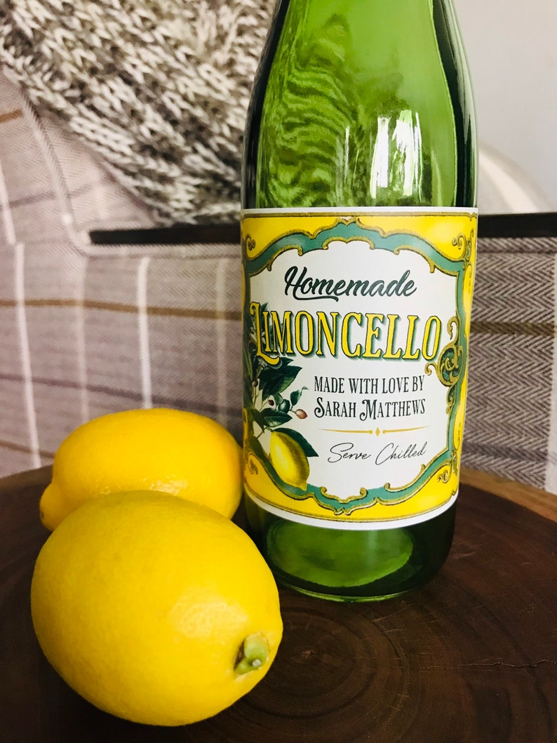 Custom Limoncello Labels Large Homemade Limoncello Labels - Etsy