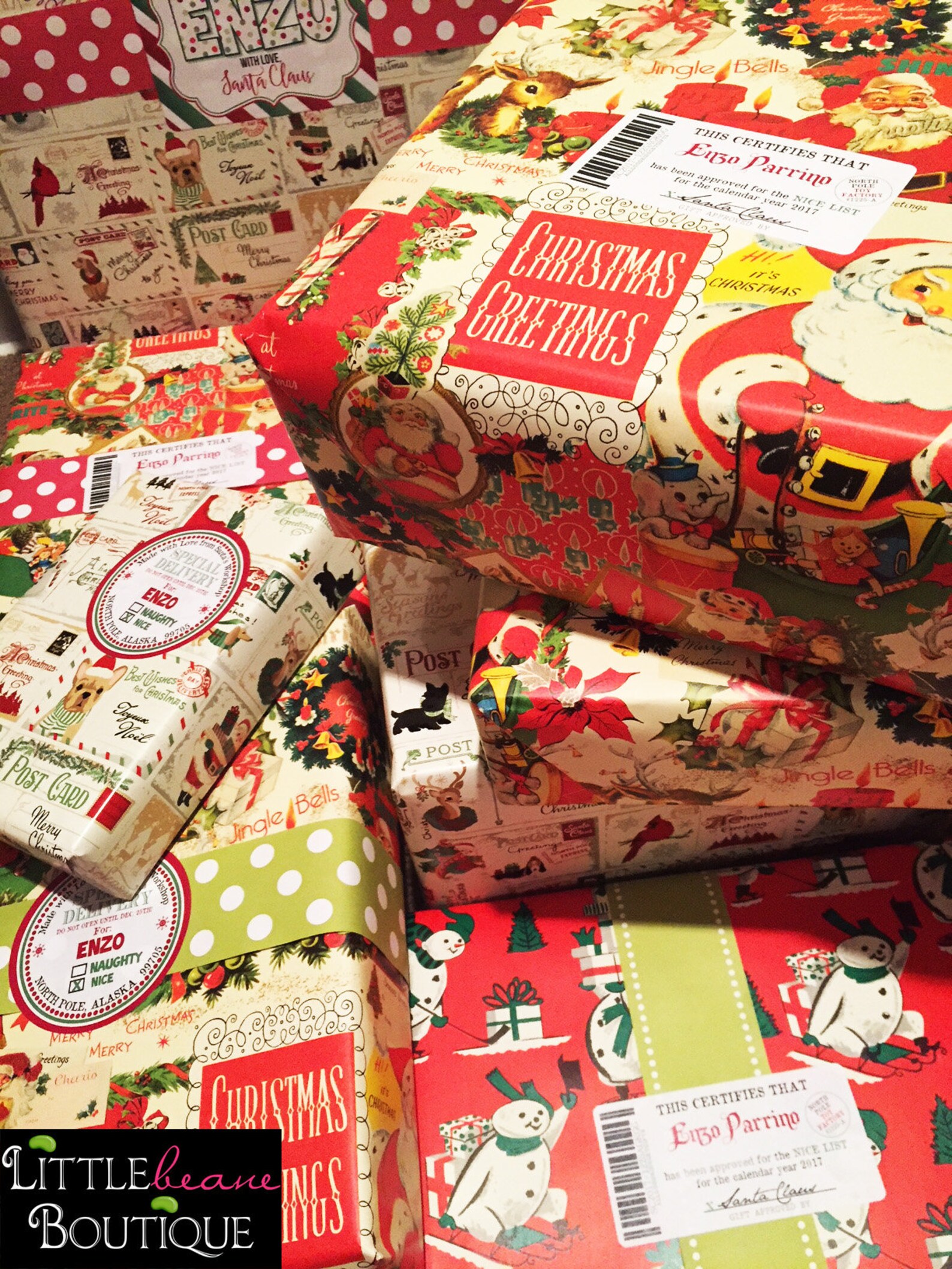 Santas Nice List Stickers Santa Claus Nice List North Pole - Etsy