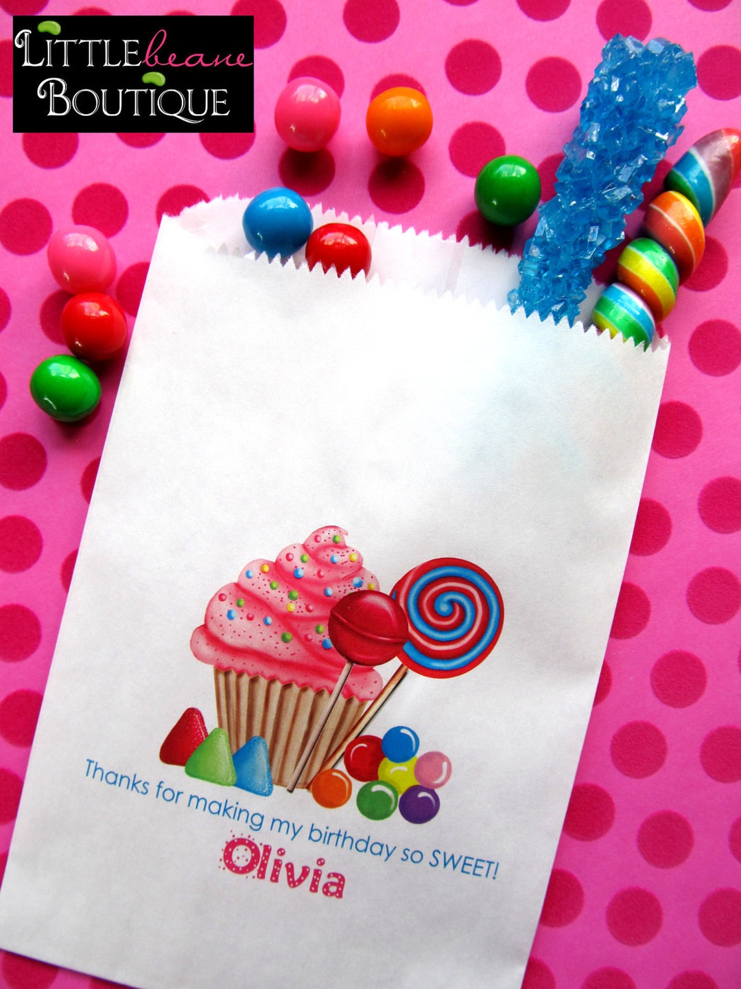 Personalized Candy Bags, Oh Sweet Candy, Candy Party Favor Bags, Candy ...