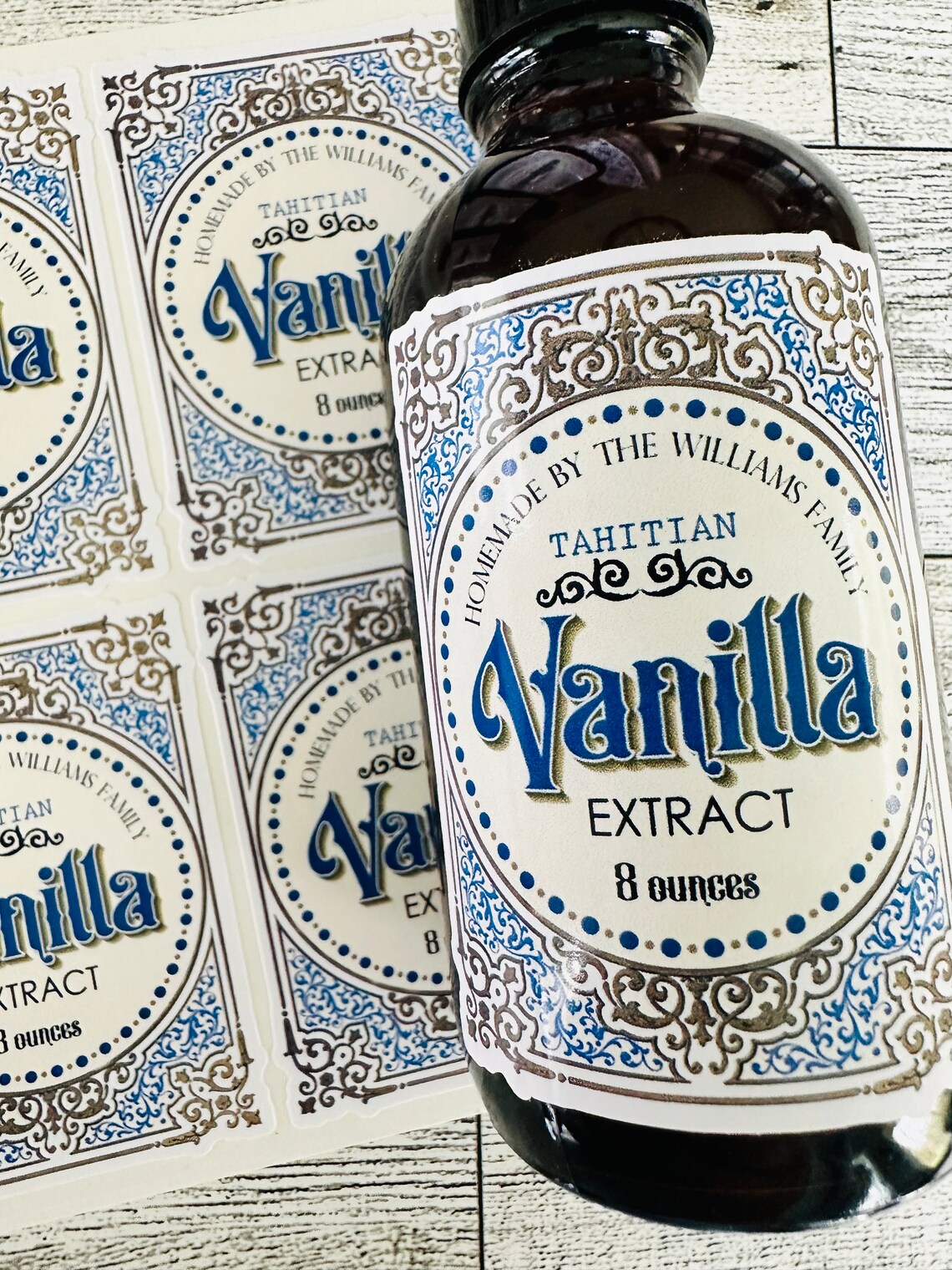 Waterproof Vanilla Extract Labels, Personalized Vanilla Extract ...