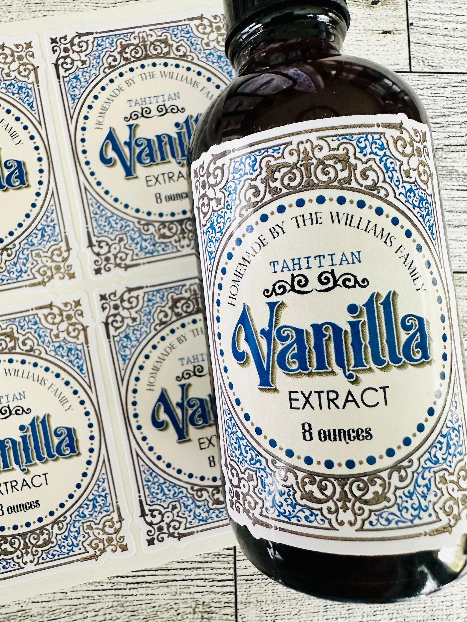 Waterproof Vanilla Extract Labels, Personalized Vanilla Extract ...