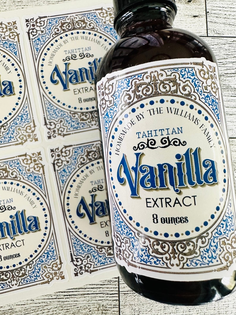 Waterproof Vanilla Extract Labels, Personalized Vanilla Extract ...