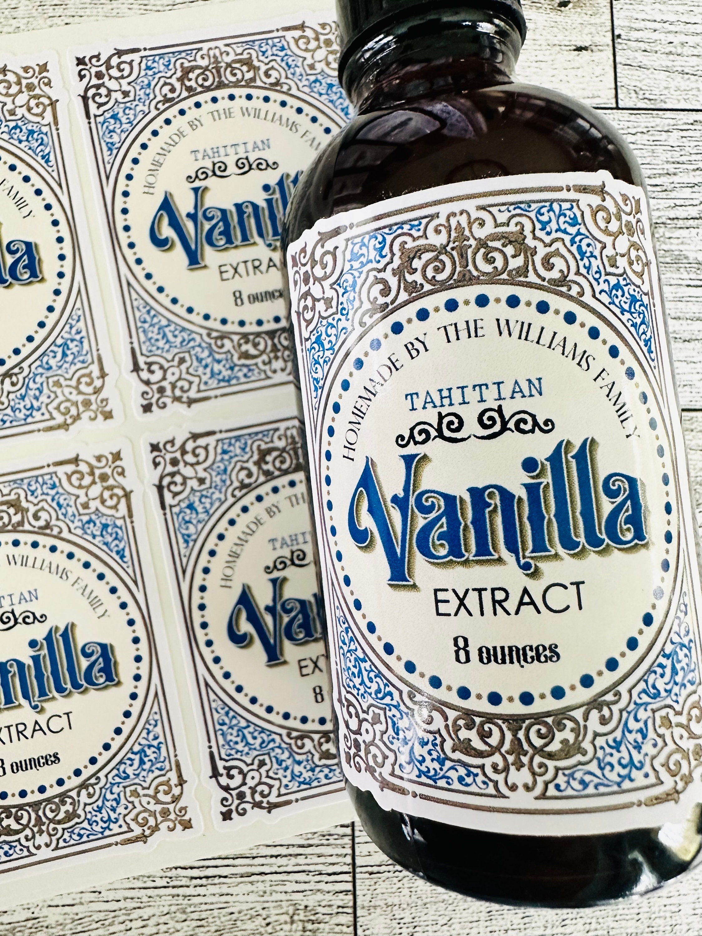 Waterproof Vanilla Extract Labels, Personalized Vanilla Extract ...